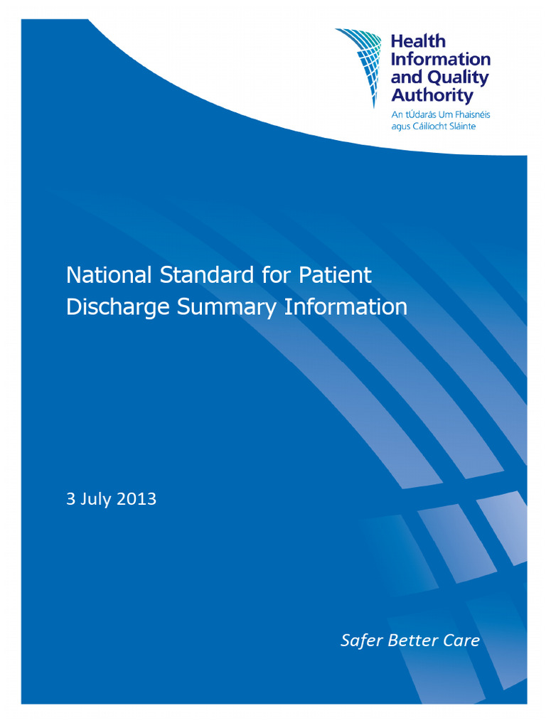 National Standard for Discharge Summaries | PDF