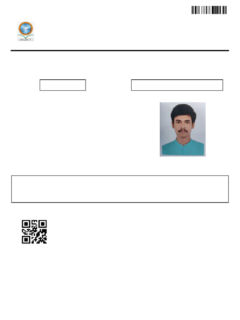 RUET Admission Test Payment Receipt | PDF