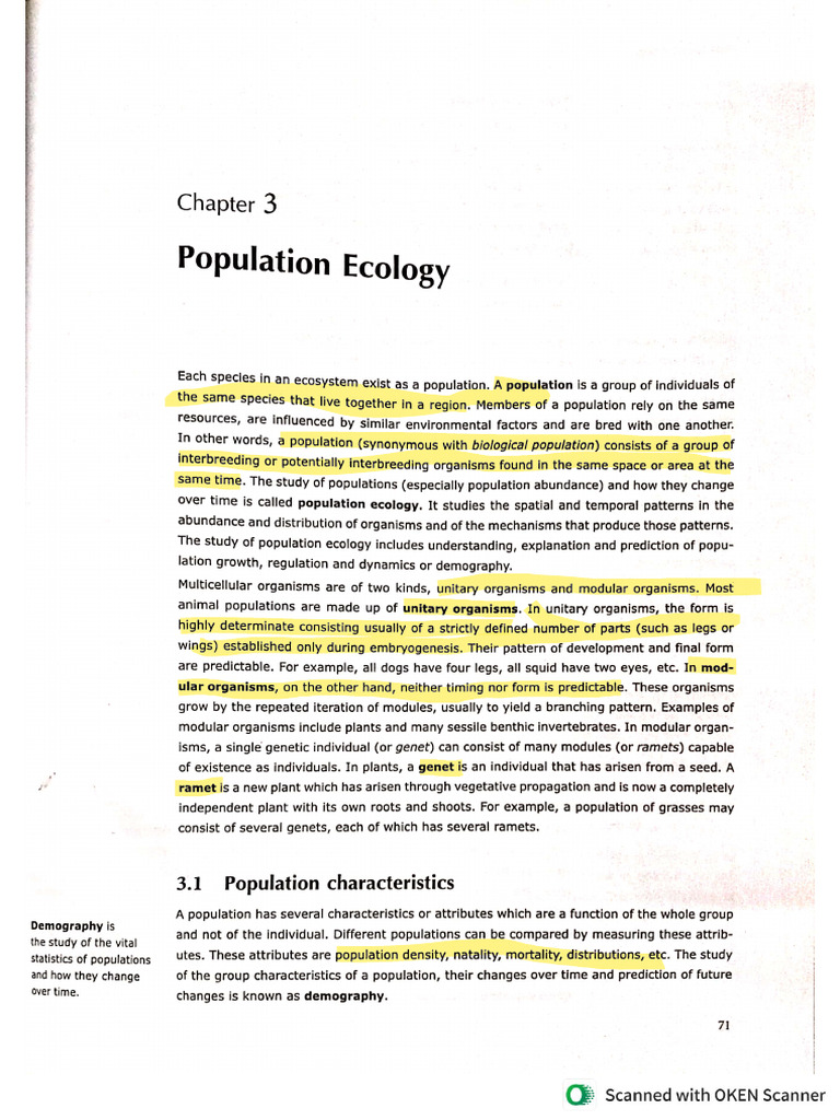 Population Ecology | PDF