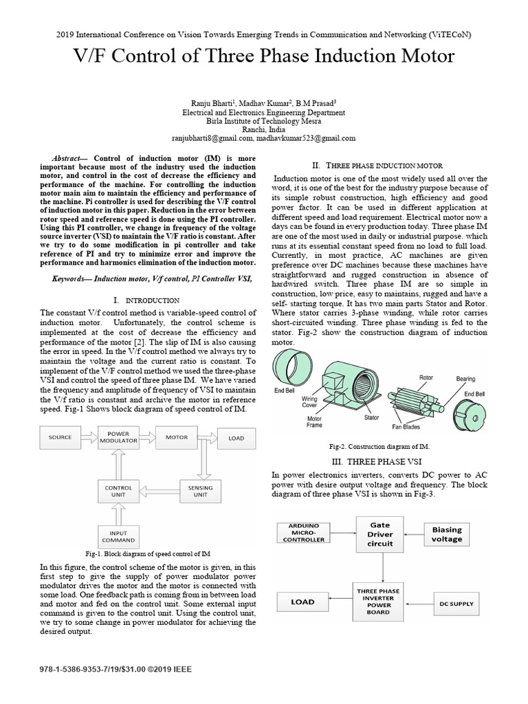 V F Control of Three Phase Induction Motor | PDF | Electric Motor | Power Inverter