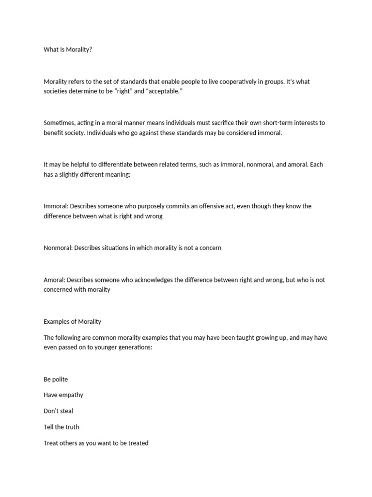 What Is Morality-WPS Office | PDF | Morality | Free Will