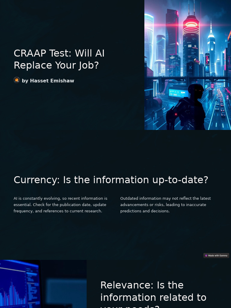 CRAAP Test Will AI Replace Your Job | PDF