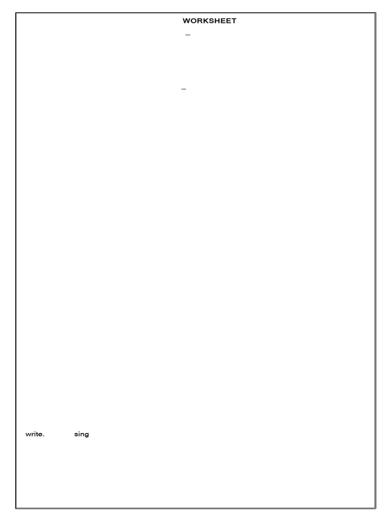Worksheet: Write. Sing | PDF
