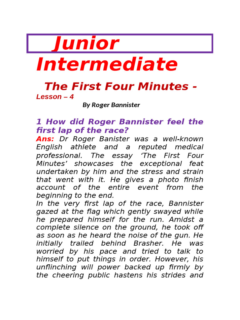 Bannister's Historic Four-Minute Mile | PDF