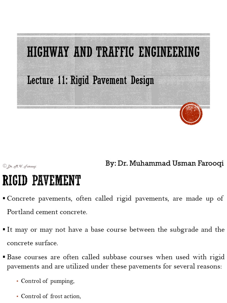 Lec-11- Rigid Pavement Design | PDF | Road Surface | Strength Of Materials