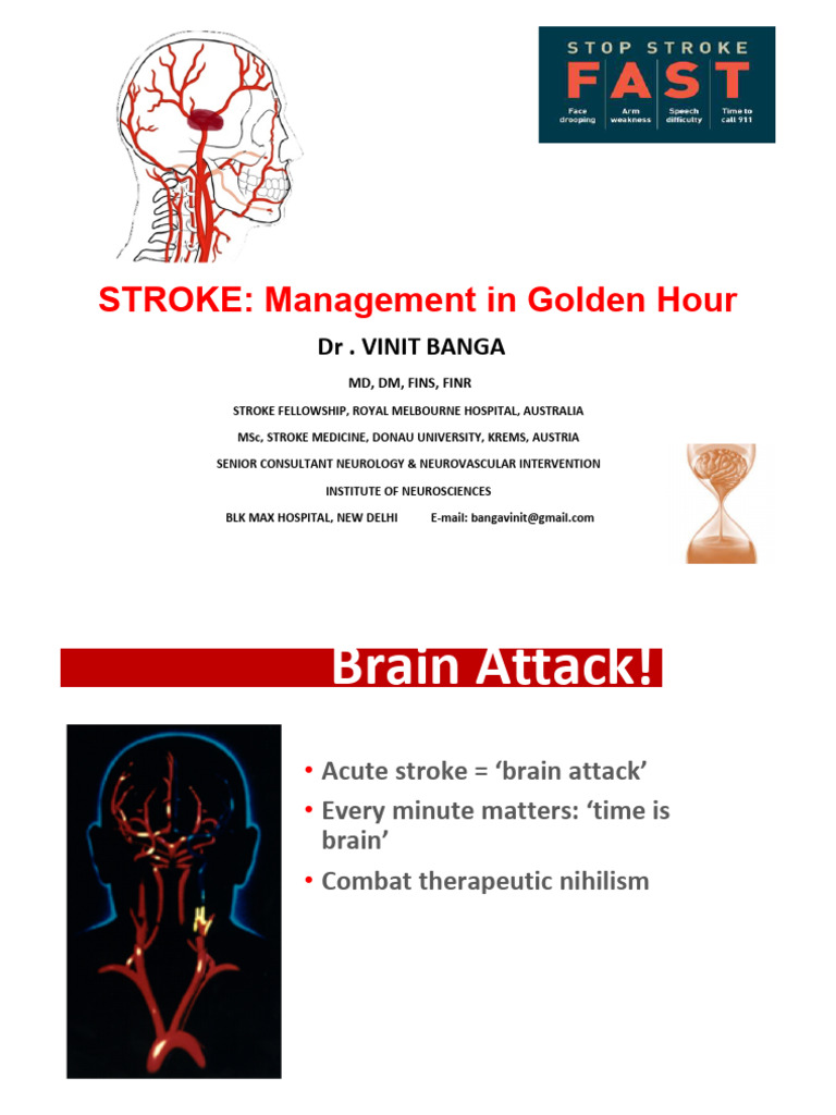 Stroke Management in The Golden Hour | PDF | Stroke | Ischemia