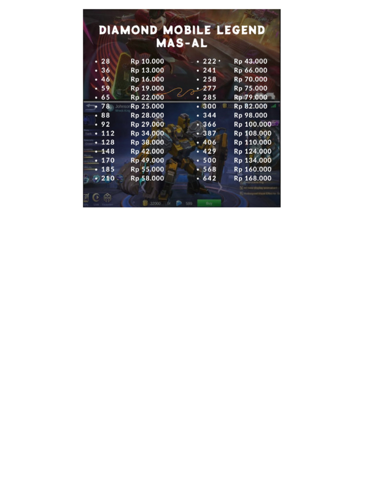 Template Top Up Mobile Legend | PDF