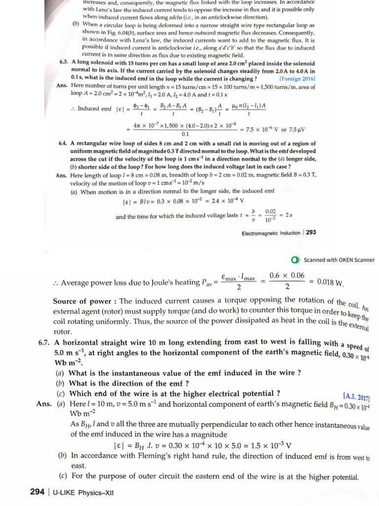 Electromagnetic Induction PDF Board Questions | PDF