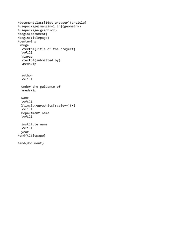 Project Title Page Template | PDF