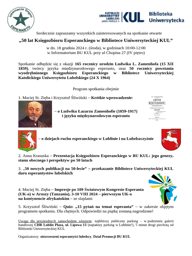 50 Lat Księgozbioru Esperanckiego W Bibliotece Uniwersyteckiej KUL | PDF