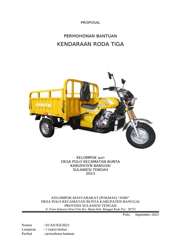 Proposal Motor Bak | PDF