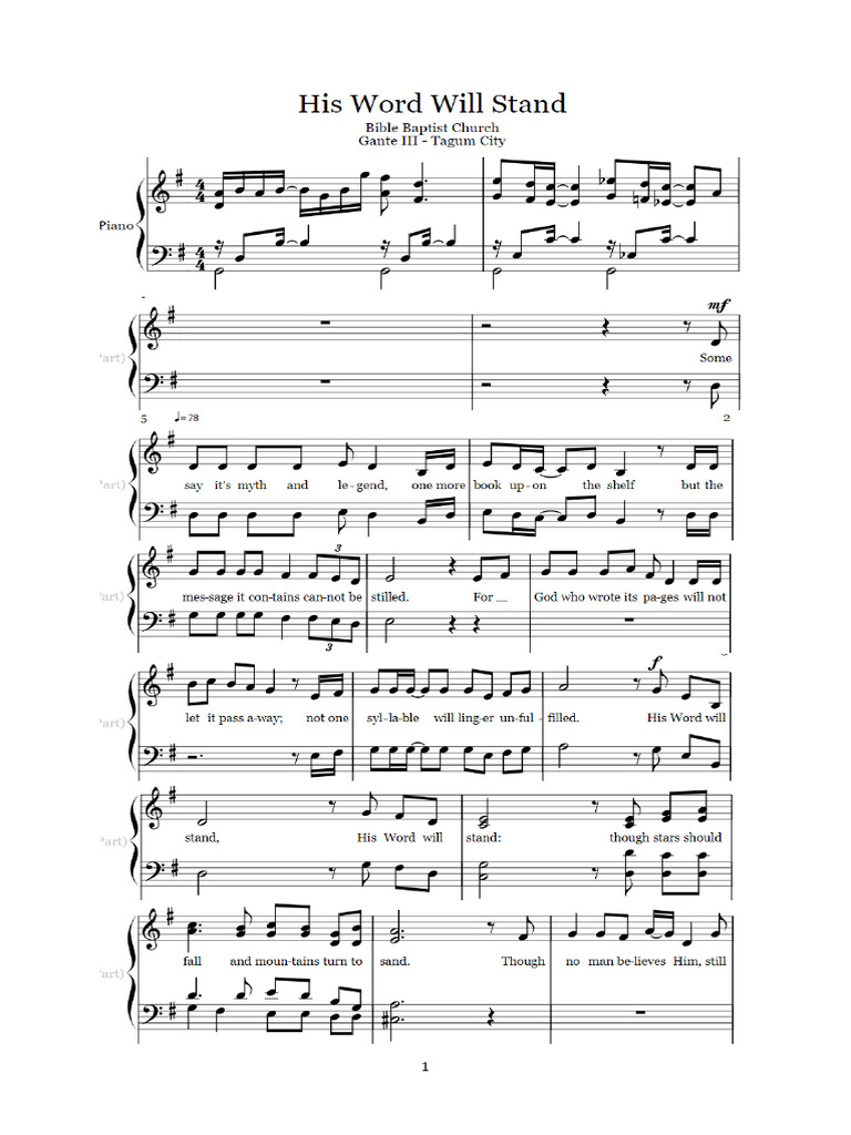 His-Word-Will-Stand SATB | PDF