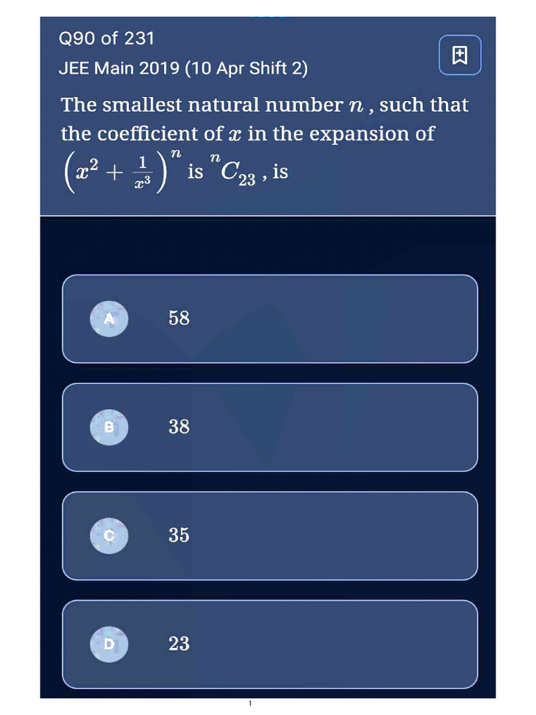 Binomial theorem DPP 2 Incoming Sr. | PDF