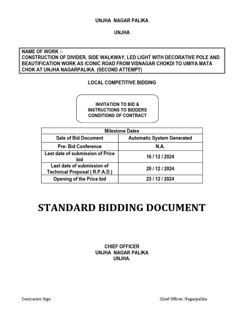 SBD-TENDER | PDF | Specification (Technical Standard) | Joint Venture
