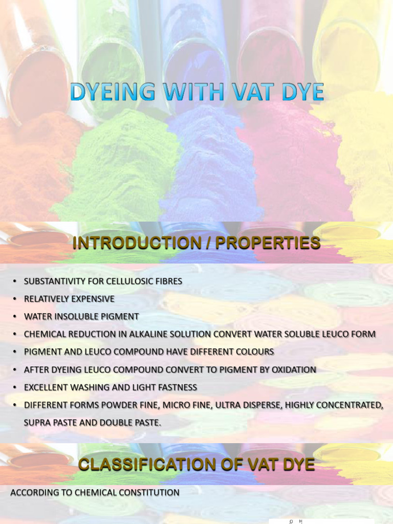 Overview of Vat Dyeing Processes | PDF | Dye | Dyeing