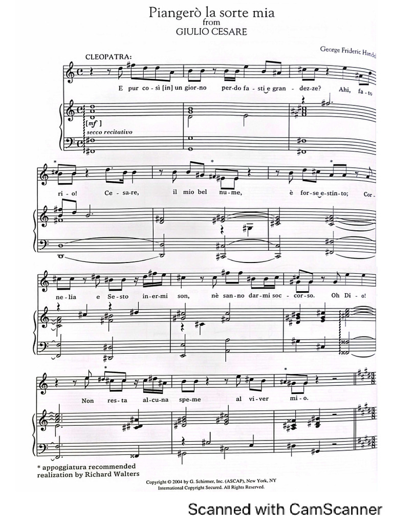 Piangerò la sorte Mia | PDF