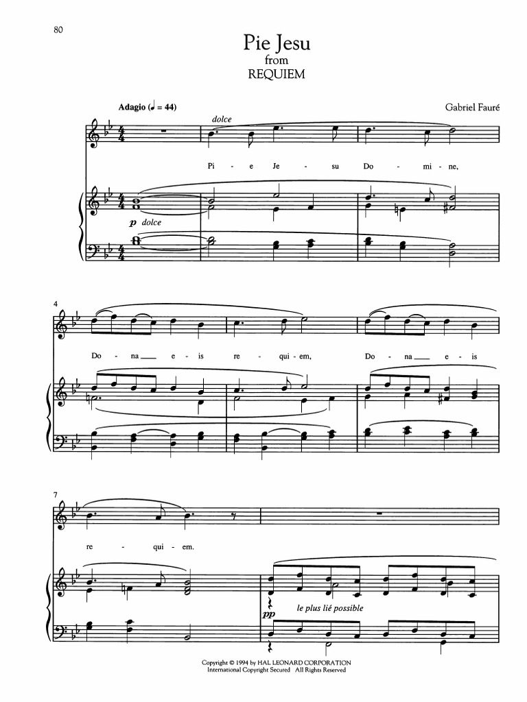 Faure - Pie Jesu | PDF