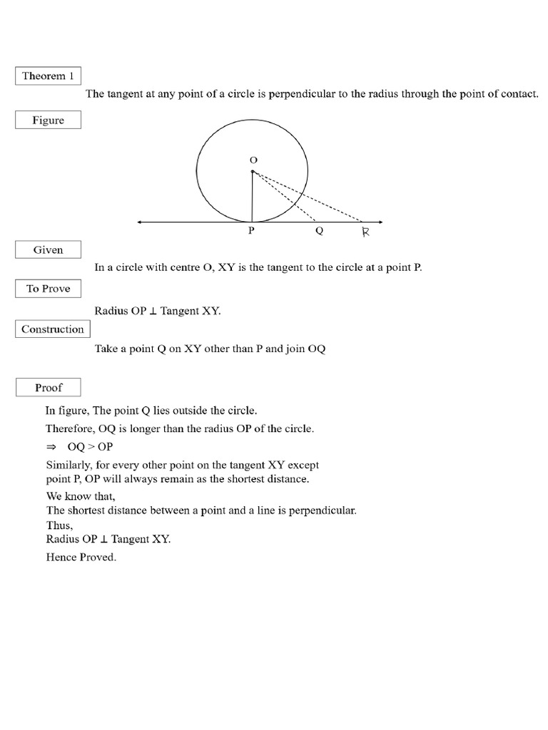 Circles Theorems | PDF