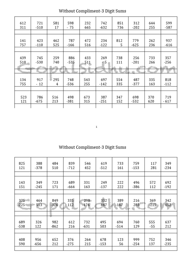 Abacus 3 Digit Sum Pdf