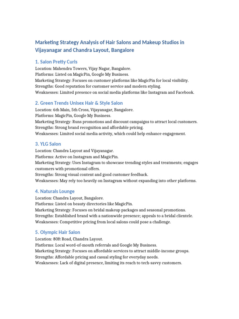 Hair Salon Marketing Strategy Insights | PDF