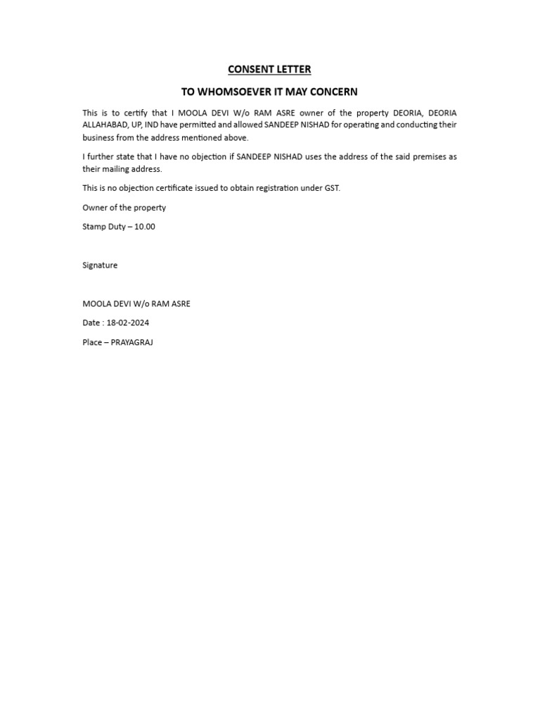 Consent Letter | PDF