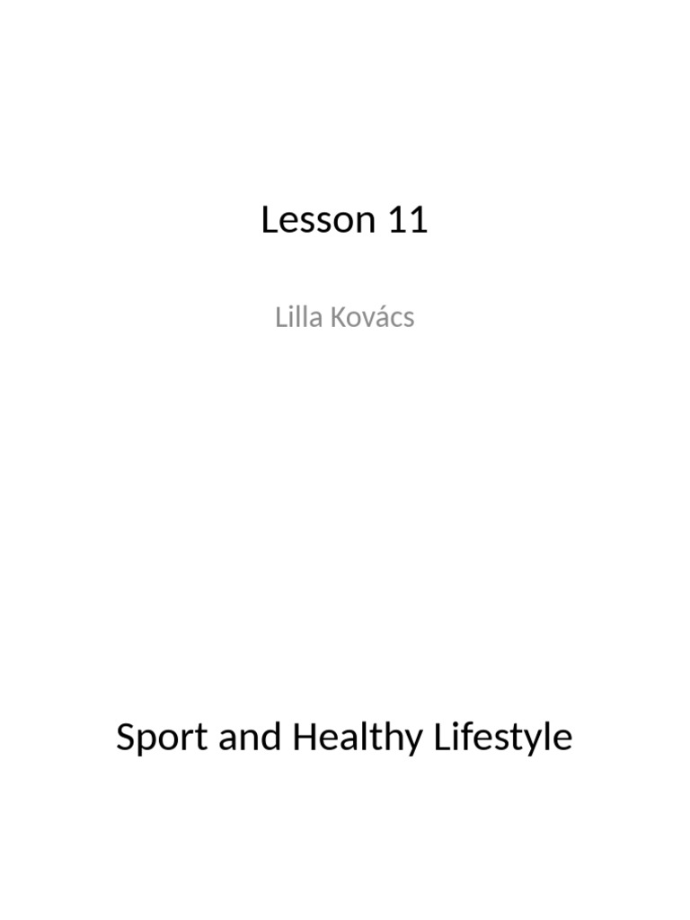 Lesson 11 - Lilla Kovács | PDF