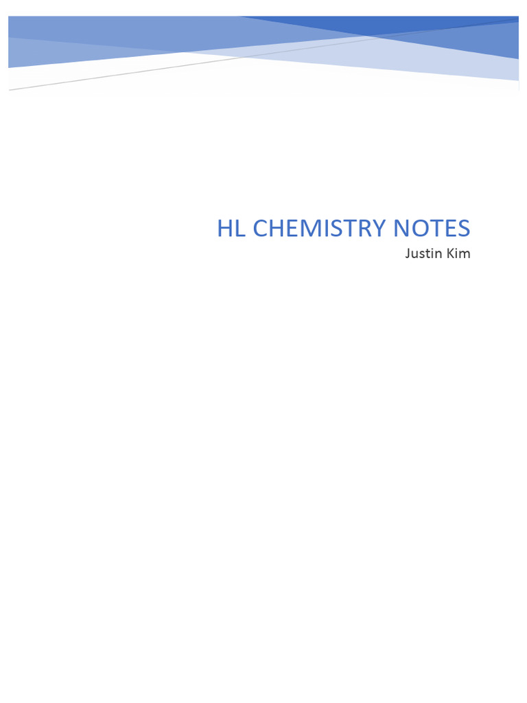 HL chem notes | PDF | Reaction Rate | Chemical Equilibrium