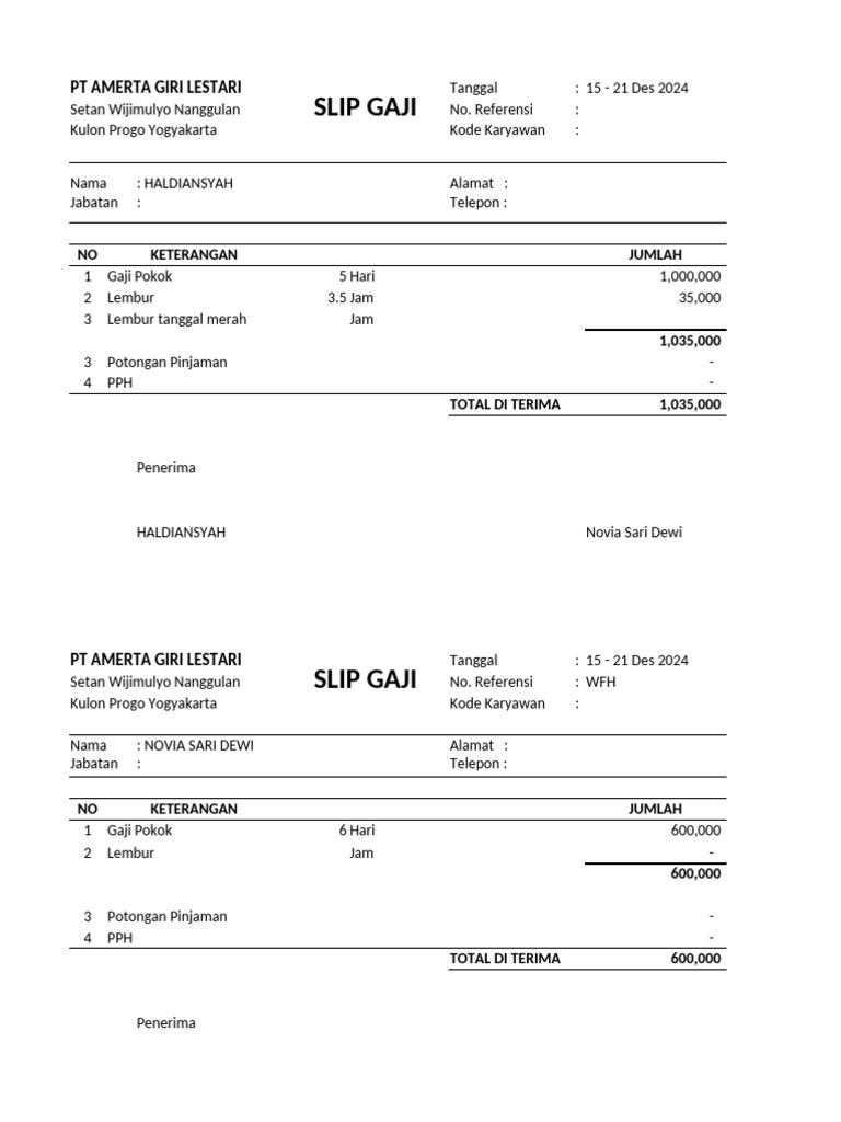 Slip Gaji | PDF