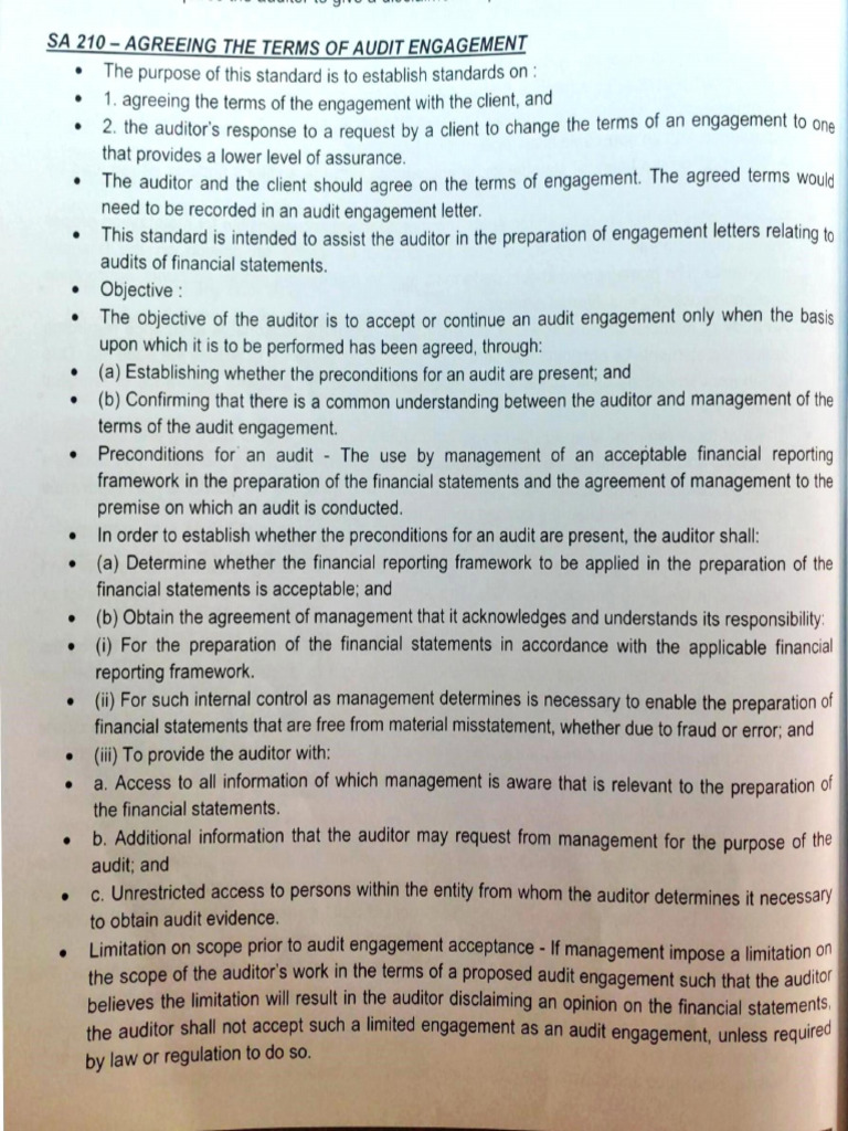 Audit Engagement Terms and Guidelines | PDF | Audit | Internal Control