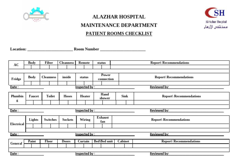 Patient Rooms Checklist | PDF