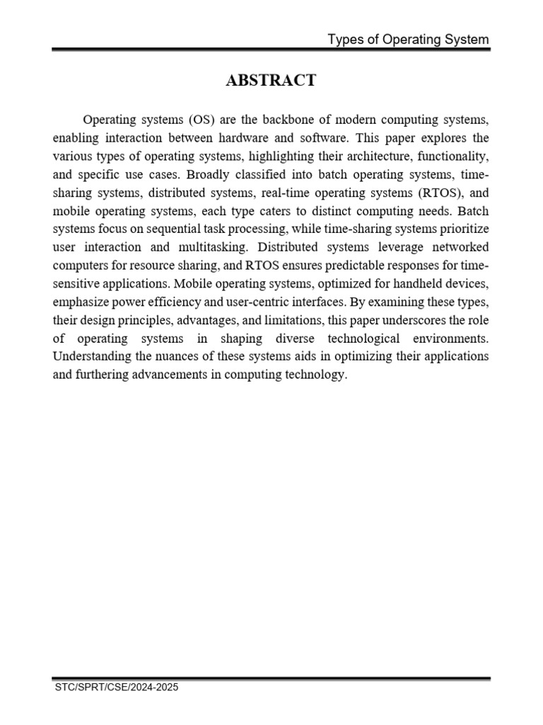 Types of Operating Systems Explained | PDF