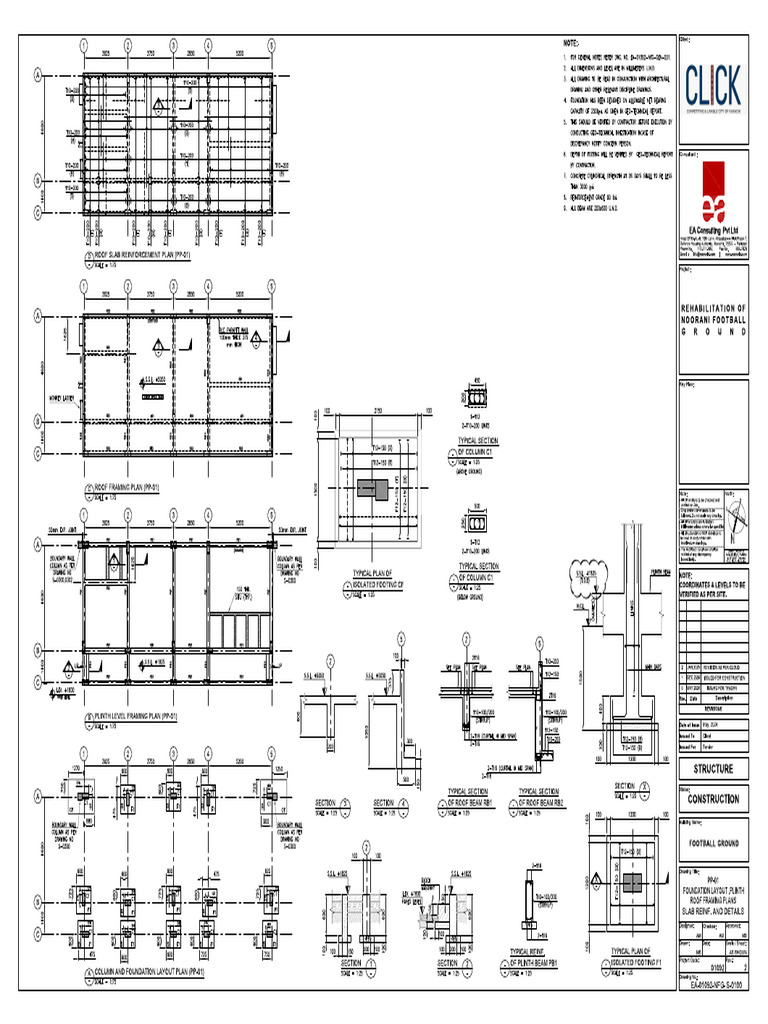 Noorani Football Ground - Revised Structre Drawings | PDF