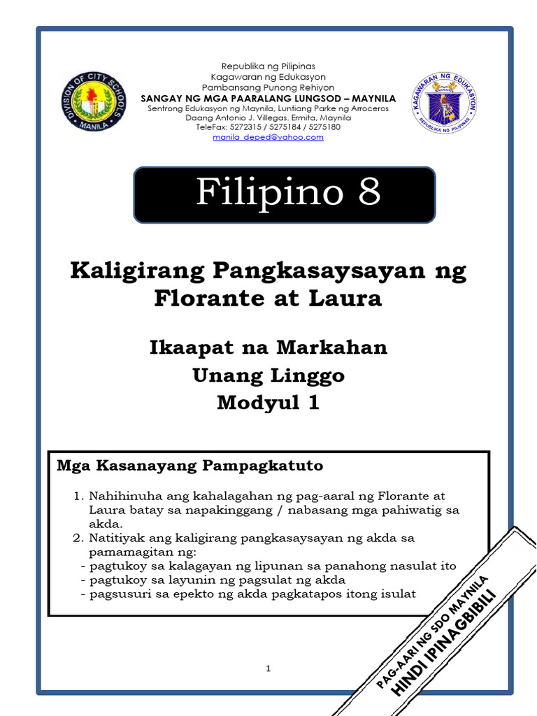 Filipino 8 q4 Mod1 Division Slem 1 | PDF