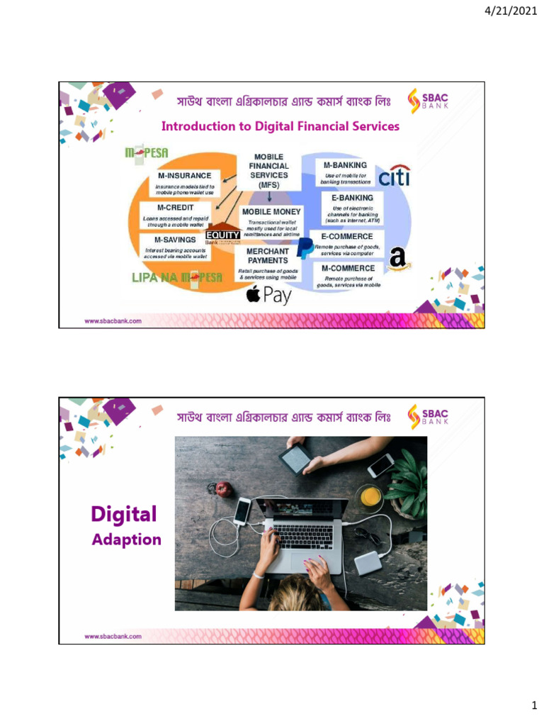 Introduction To Digital Finance-Shafiul Azam | PDF | Payments | Banks
