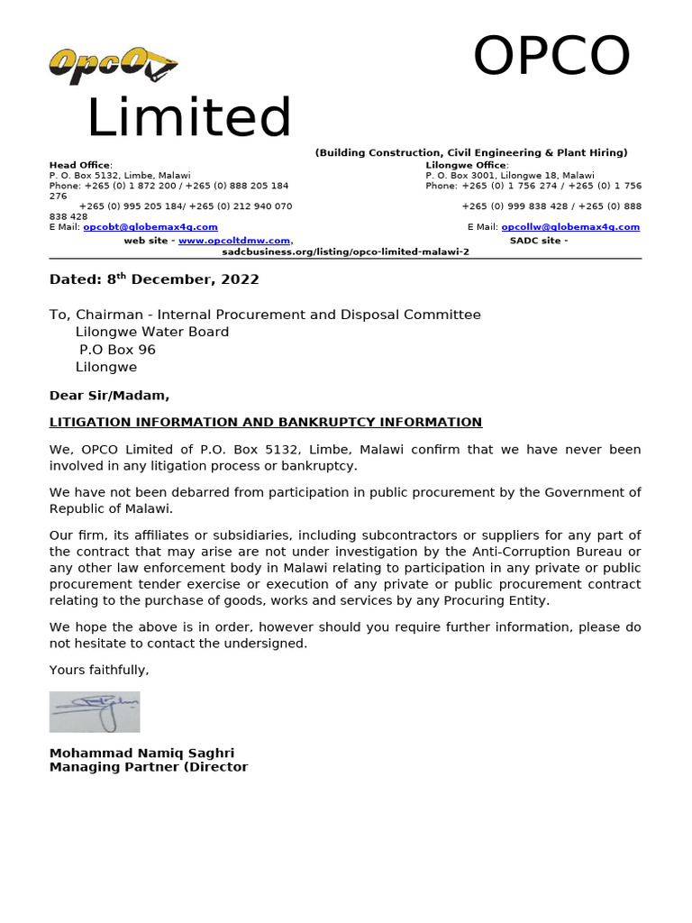 Litigation Information | PDF