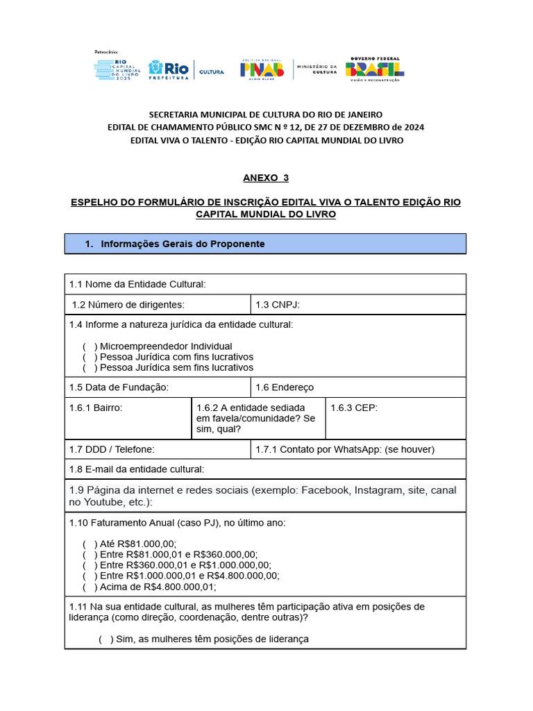 Anexo 3 Espelho Do Formulario de Inscricao 2 2 | PDF | Transgênero ...
