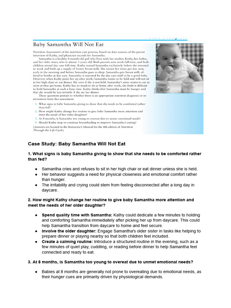 Infant Nutrition Case Studies | PDF | Breastfeeding | Preterm Birth