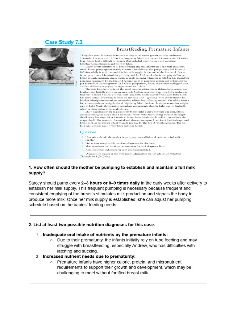 Breastfeeding Case Studies | PDF | Breastfeeding | Breast Milk