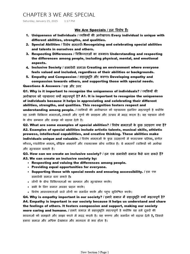 Class 5 Evs Chapter 3 | PDF