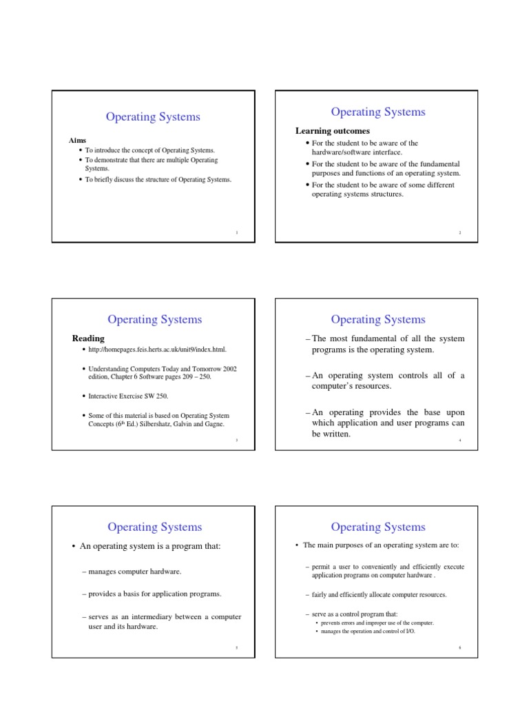 Introduction to Operating Systems Concepts | PDF | Process (Computing) | Operating System