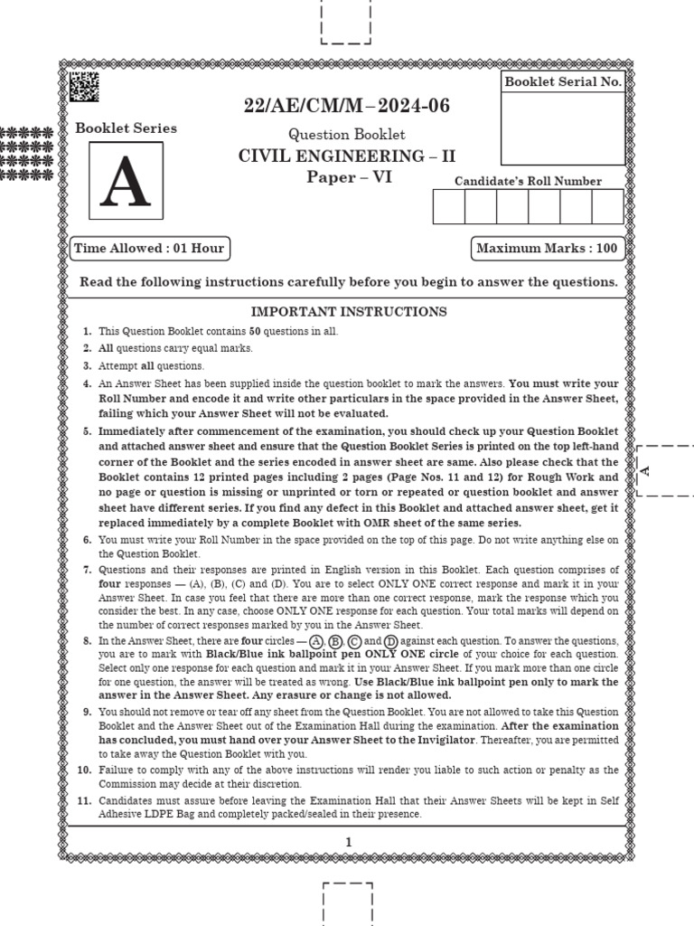 BPSC AE 2024 Civil p2 | PDF | Spillway | Hydrology