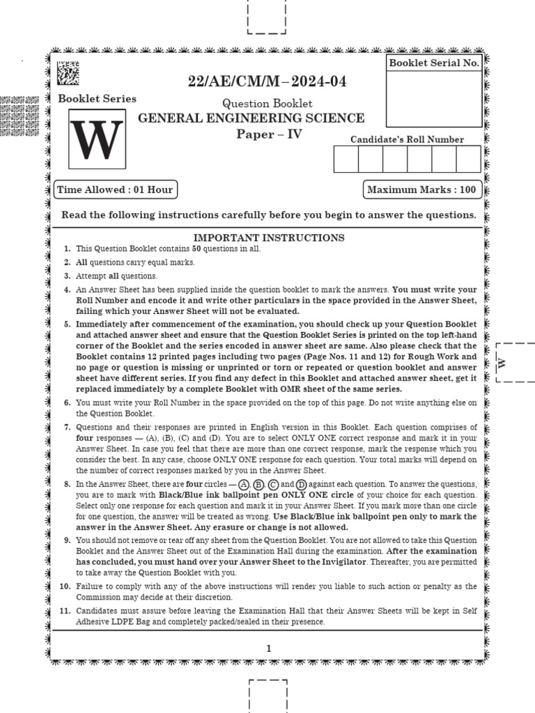 BPSC AE 2024 General Engineering | PDF | Heat | Inductance