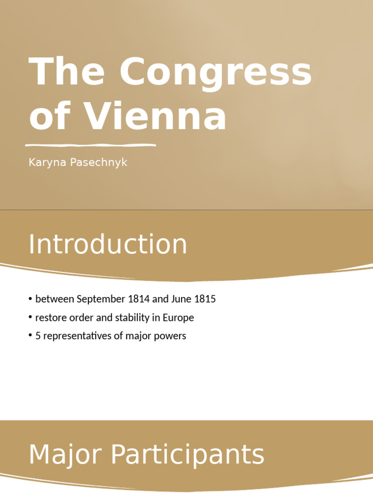 Congress of Vienna: Summary and Impact | PDF