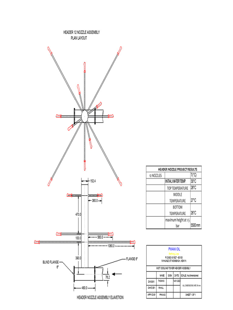 12 Nozzle Header and Test Results | PDF