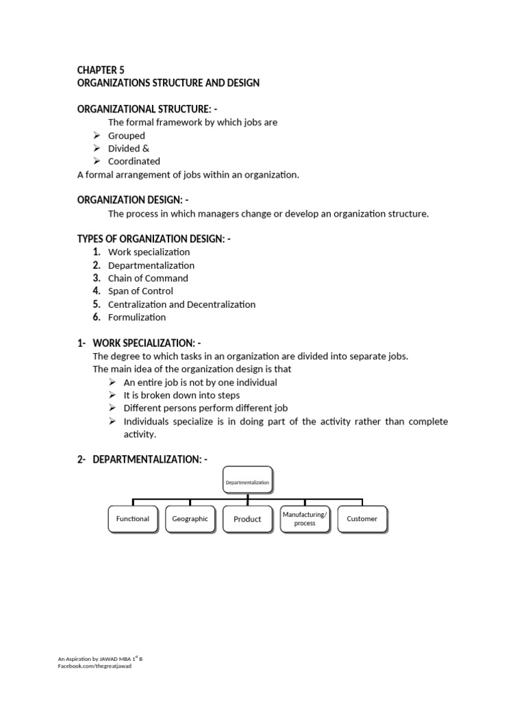 CHAPTER 5 MANAGEMENT BY JAWAD | PDF | Organizational Structure ...