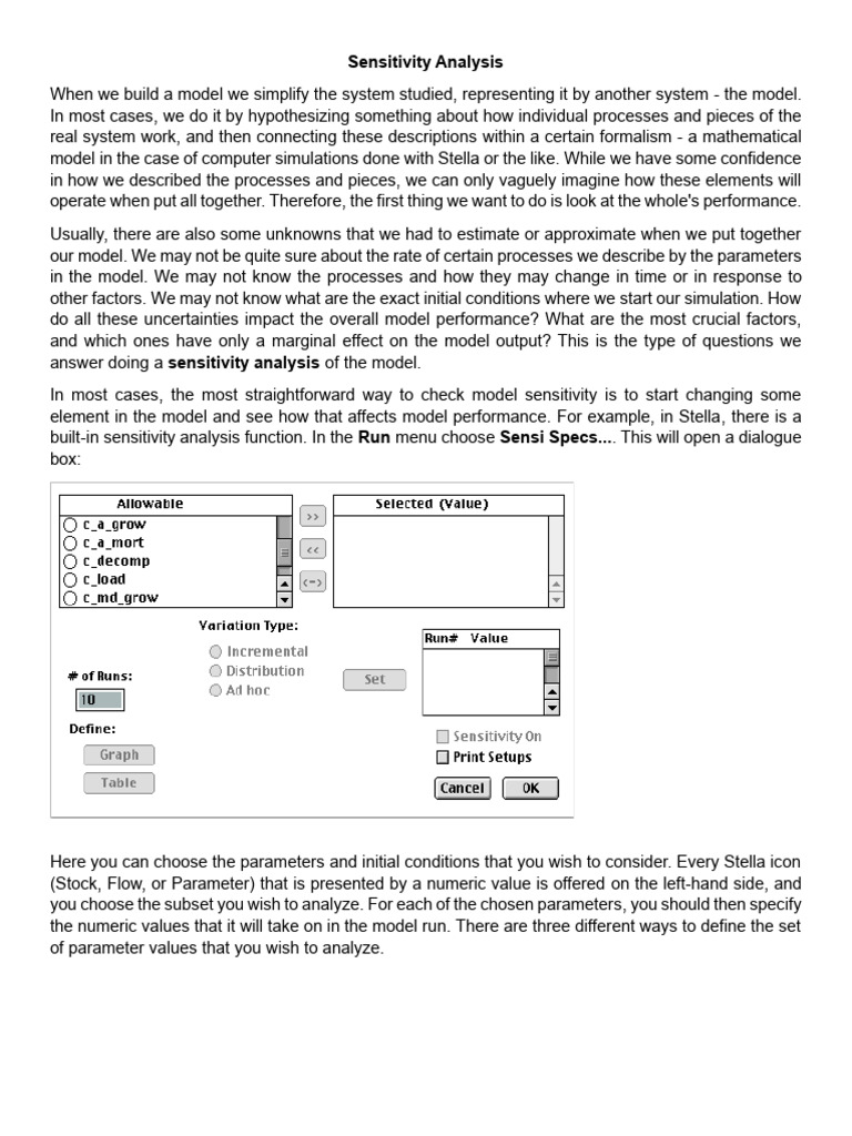 Sensitivity Analysis | PDF | Sensitivity Analysis | Parameter (Computer Programming)