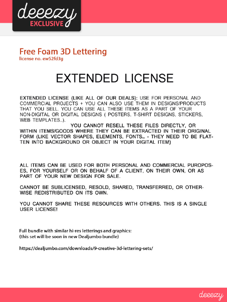 Ext Licensed Eee Zy Free Foam Lettering | PDF