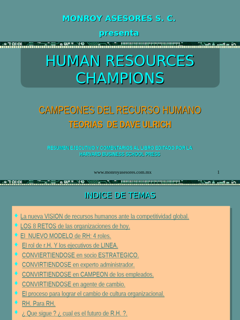 Human Resources Champions | PDF | Gestión de recursos humanos | Business