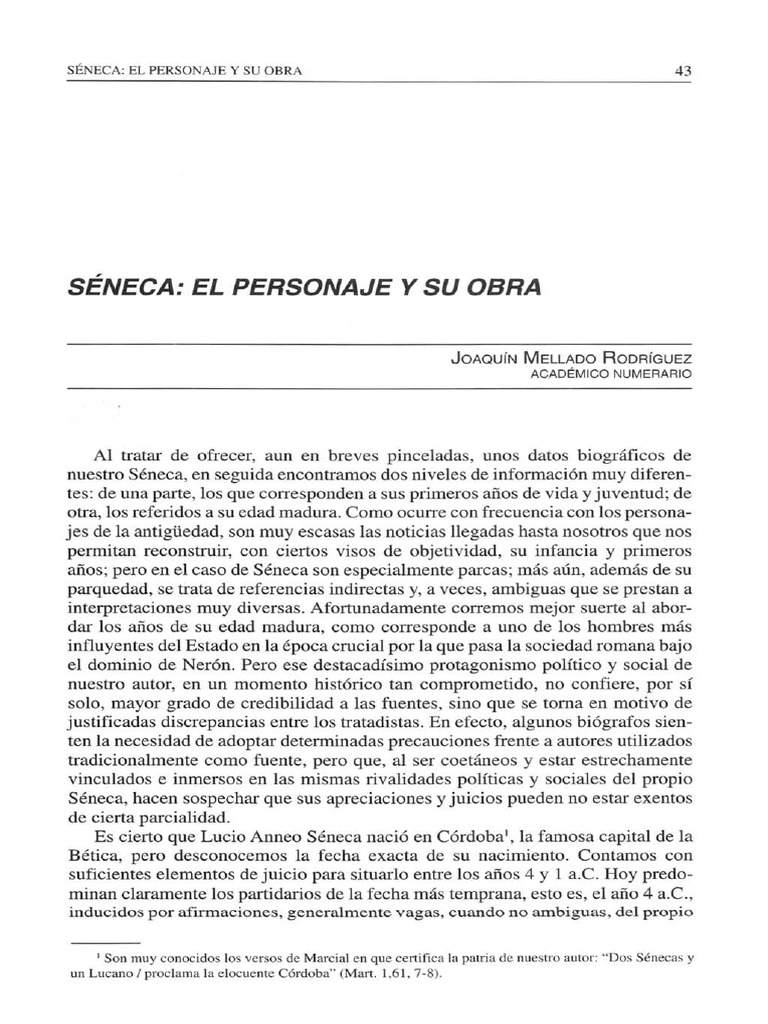 Biografía y legado de Séneca | PDF | Séneca El Joven | Claudio