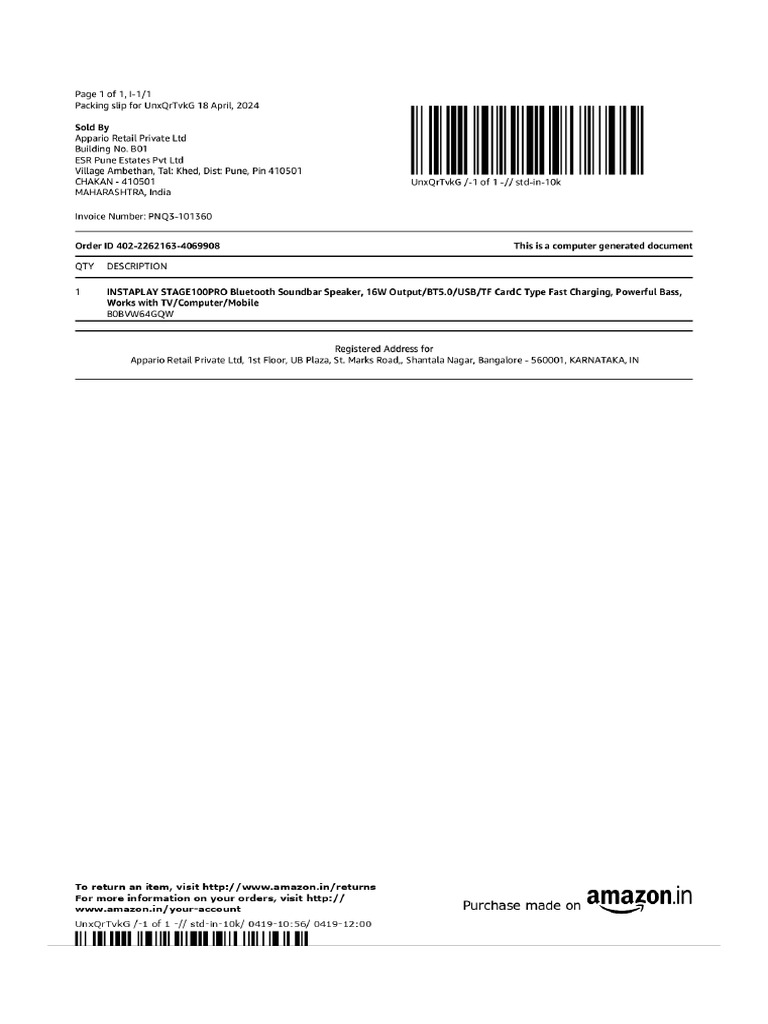 Speaker Invoice | PDF